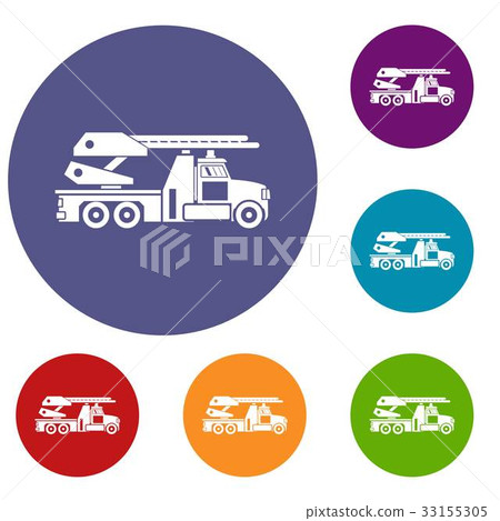 Fire engine icons set - Stock Illustration [33155305] - PIXTA