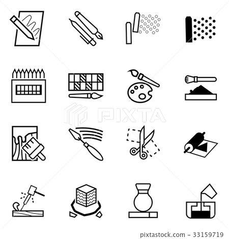 Icon Learn about Art lesson. Various arts. - Stock Illustration ...