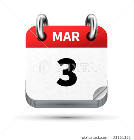 icon of calendar with 3 march date on white-插圖素材 [33161331] - PIXTA圖庫