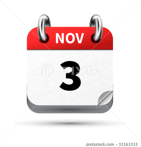 icon of calendar with 3 november date on white - Stock Illustration ...