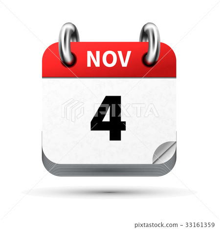 icon of calendar with 4 november date on white-插圖素材 [33161359] - PIXTA圖庫