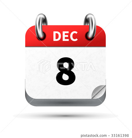 icon of calendar with 8 december date on white - Stock Illustration ...