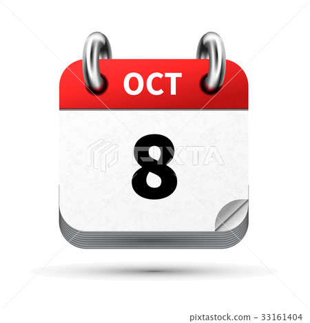 icon of calendar with 8 october date on white-插圖素材 [33161404] - PIXTA圖庫