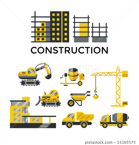 Digital vector construction building tracks - Stock Illustration ...