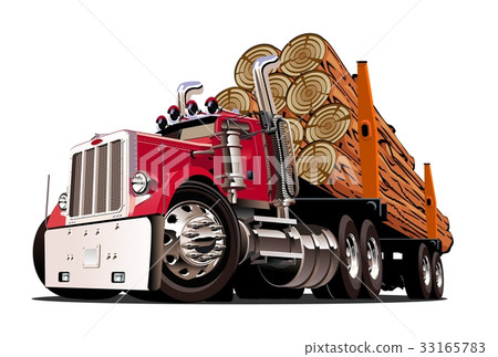Cartoon logging truck - Stock Illustration [33165783] - PIXTA