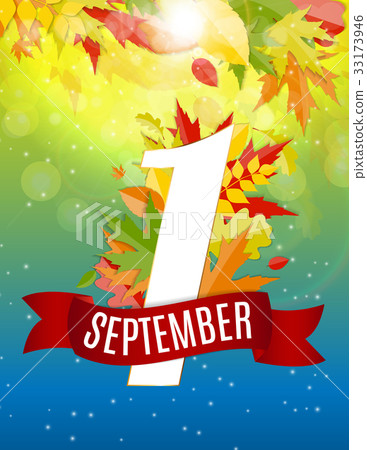 First 1 September Template Vector Illustration - Stock Illustration ...