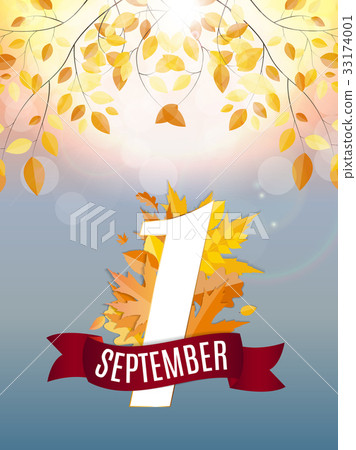 First 1 September Template Vector Illustration - Stock Illustration ...