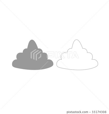 Poo grey set icon . - Stock Illustration [33174308] - PIXTA