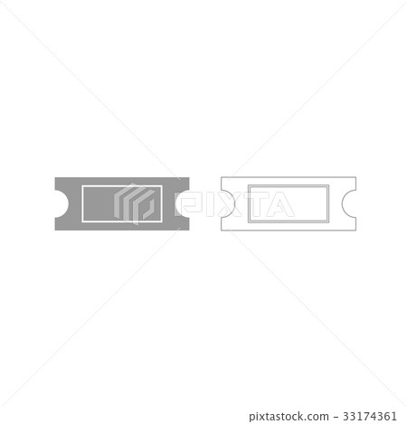 Ticket grey set icon . - Stock Illustration [33174361] - PIXTA