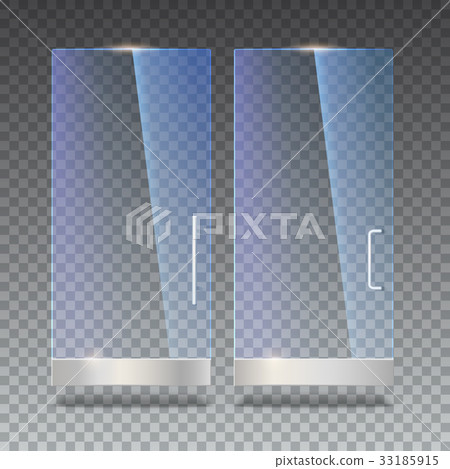 Glass door with reflection and shadows, isolated - Stock Illustration ...