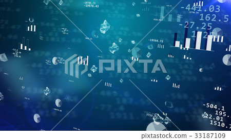 Stock exchange values with glittering histograms - Stock Illustration ...