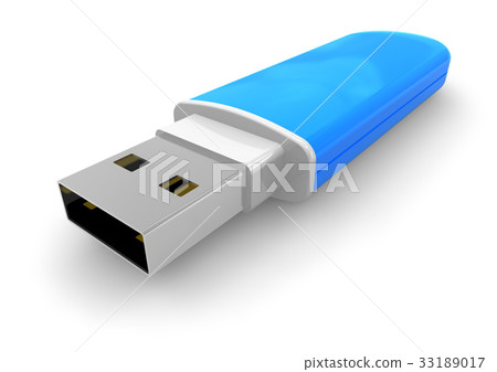 Blue USB flash drive - Stock Illustration [33189017] - PIXTA