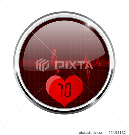 Electrocardiogram sign with pulse 70 indication - Stock Illustration ...