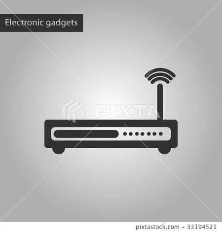 black and white style icon Wi fi modem - Stock Illustration [33194521 ...