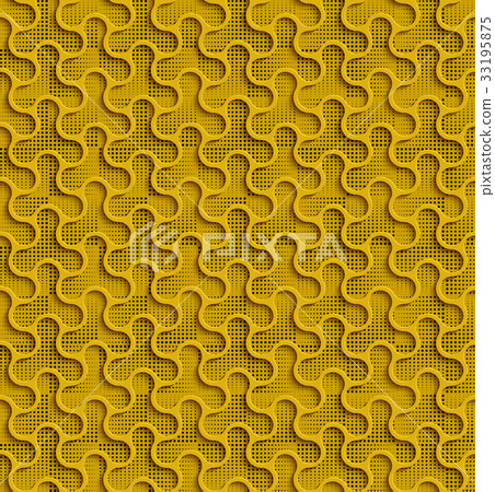 Yellow 3d Seamless Web Geometric Pattern. - Stock Illustration ...