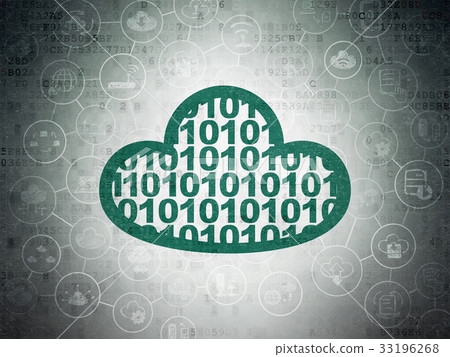 Cloud computing concept: Cloud With Code on - Stock Illustration ...