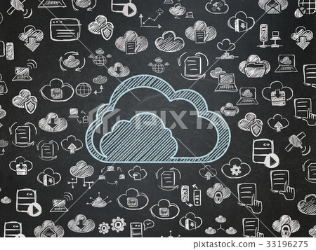Cloud computing concept: Cloud on School board - Stock Illustration ...