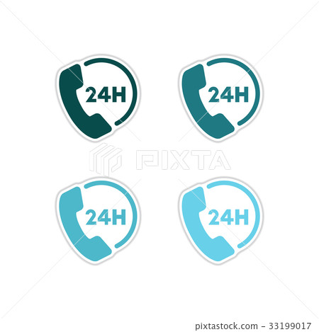 Set of paper stickers on white background hotline - Stock Illustration ...