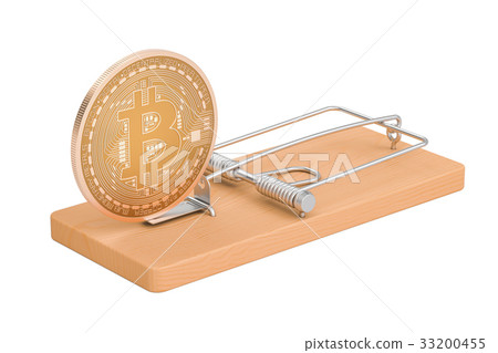 mousetrap with bitcoin, 3D rendering - Stock Illustration [33200455 ...