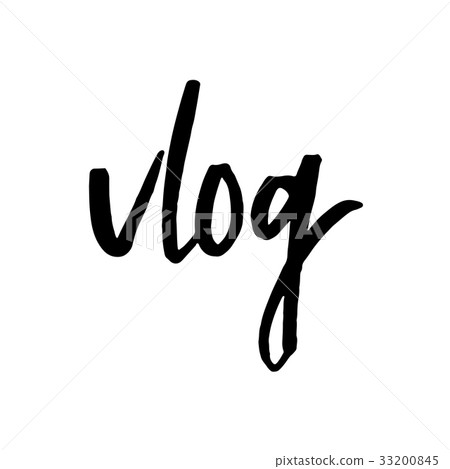 Hand drawn word - Vlog . Lettering design for - Stock Illustration ...