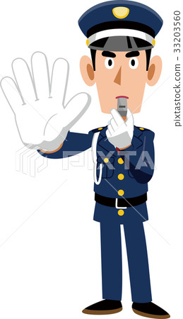Security guard man stopping - Stock Illustration [33203560] - PIXTA