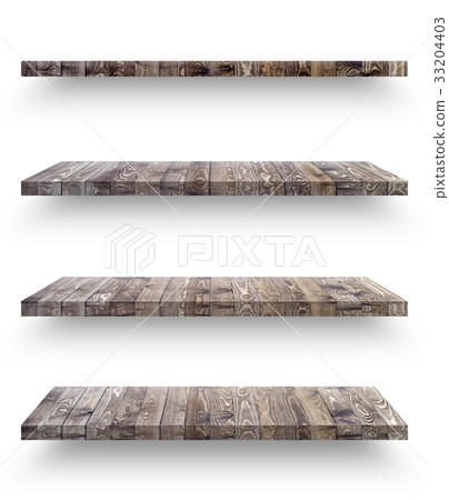 Wooden shelf template set isolated - Stock Illustration [33204403] - PIXTA