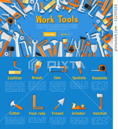 Work tools poster for hardware store design - Stock Illustration ...