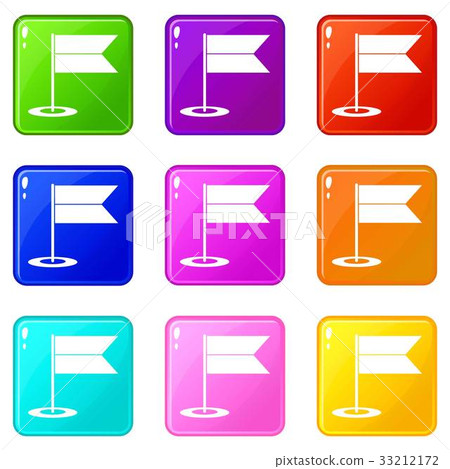 Locator flag icons 9 set - Stock Illustration [33212172] - PIXTA