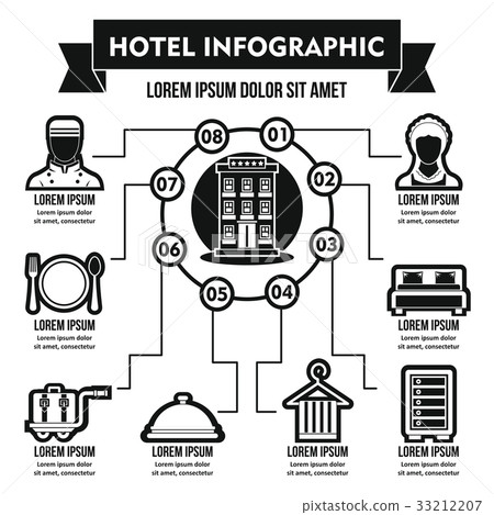 Hotel infographic concept, simple style - Stock Illustration [33212207 ...