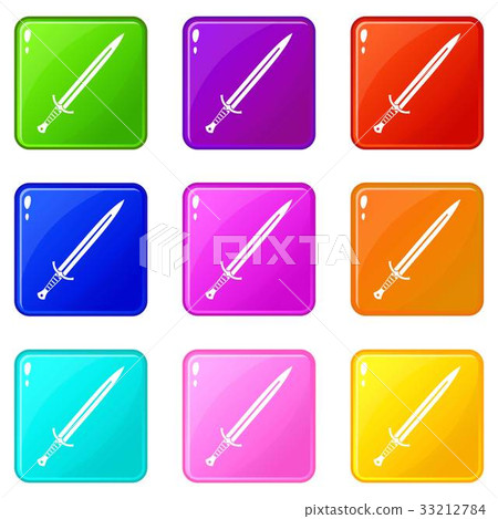 Long sword icons 9 set - Stock Illustration [33212784] - PIXTA