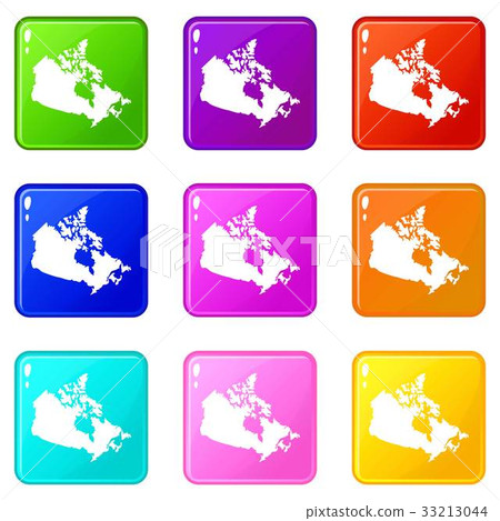 Canada map icons 9 set - Stock Illustration [33213044] - PIXTA