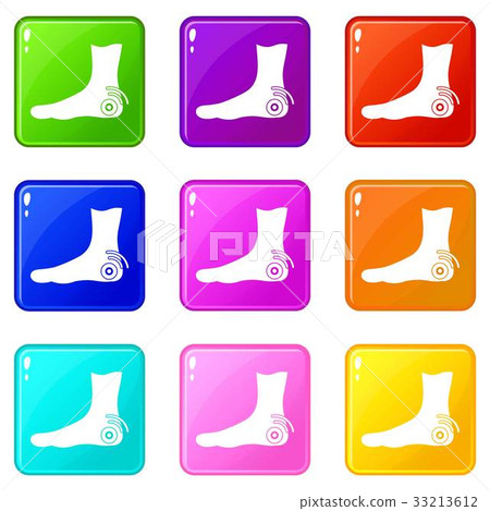 Foot heel icons 9 set - Stock Illustration [33213612] - PIXTA