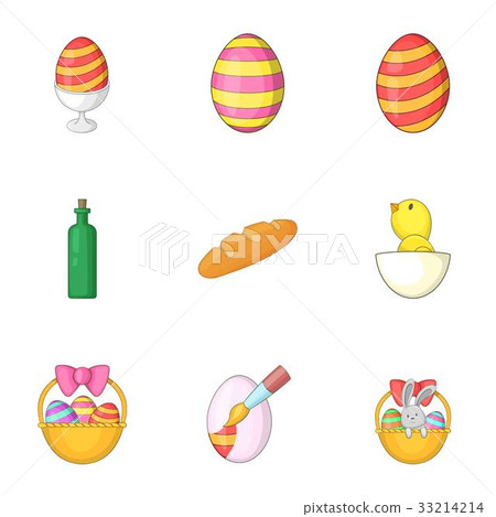 Happy easter gifts icons set, cartoon style - Stock Illustration ...