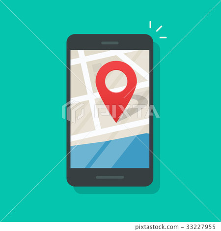 Mobile phone geo location, smartphone gps - Stock Illustration ...