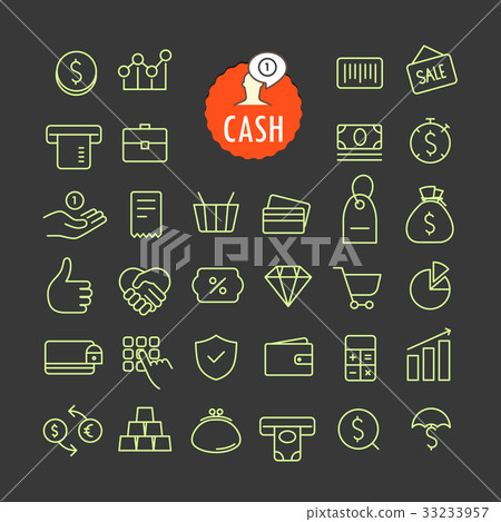 Different cash icons vector collection - Stock Illustration [33233957 ...