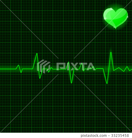 Green electrocardiogram. With heart symbol - Stock Illustration ...