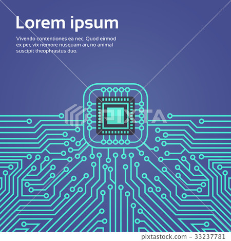 Computer Chip Moterboard Network Data Center - Stock Illustration ...