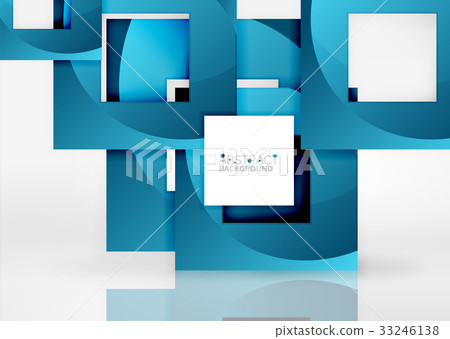 Squares geometric object in light 3d space - Stock Illustration ...
