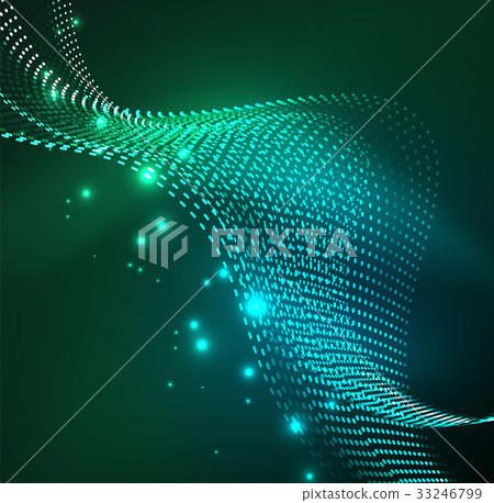 Vector wave particles background - Stock Illustration [33246799] - PIXTA