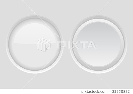 Round buttons. Light gray plastic push buttons - Stock Illustration ...