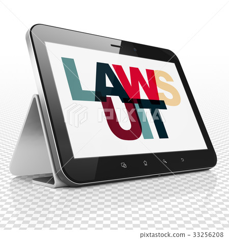 Law concept: Tablet Computer with Lawsuit on - Stock Illustration ...