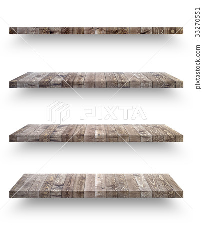 Wooden shelf template set isolated - Stock Illustration [33270551] - PIXTA
