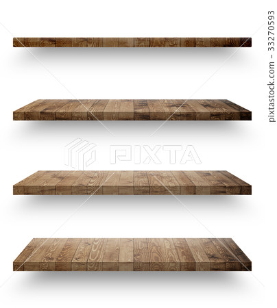 Wooden shelf template set isolated - Stock Illustration [33270593] - PIXTA