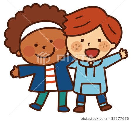 A boy with a shoulder - Stock Illustration [33277676] - PIXTA