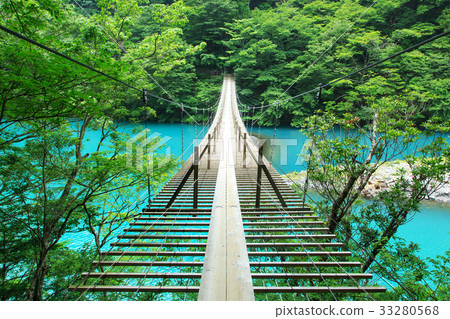 Shizuoka, Sumata Gorge, dream suspension bridge - Stock Photo [33280568 ...