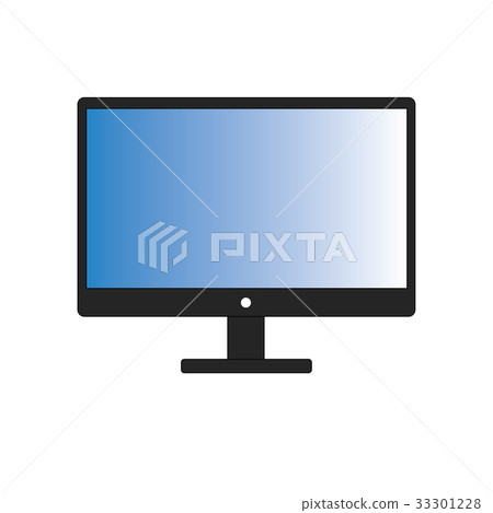 Computer monitor icon widescreen with blue -插圖素材 [33301228] - PIXTA圖庫