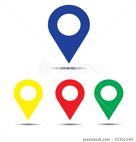 Location red yellow blue green icon vector. - Stock Illustration ...