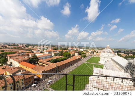 Landscape from the Leaning Tower of Pisa Pisa... - Stock Photo ...