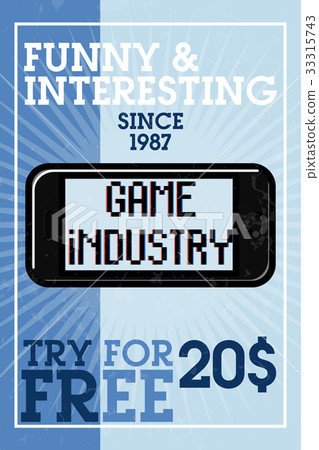 Color vintage game industry banner - Stock Illustration [33315743] - PIXTA