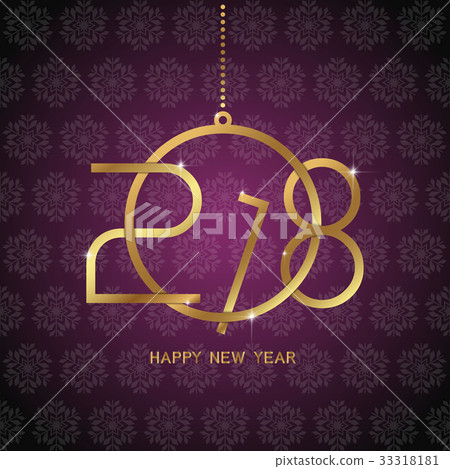 Happy new year 2018 text design. - Stock Illustration [33318181] - PIXTA